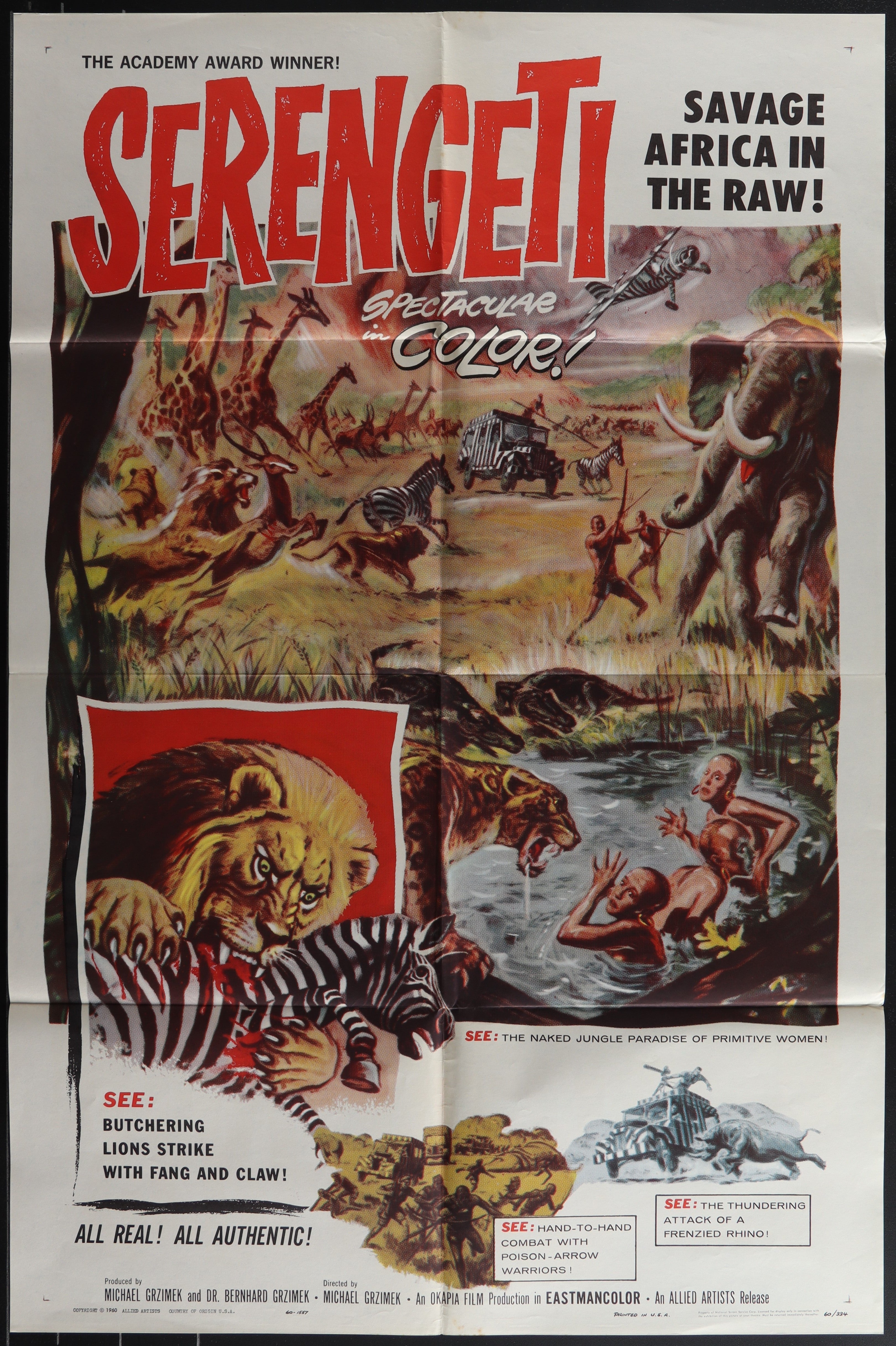 Serengeti (1960) Original US One Sheet Movie Poster – Steelbook Life