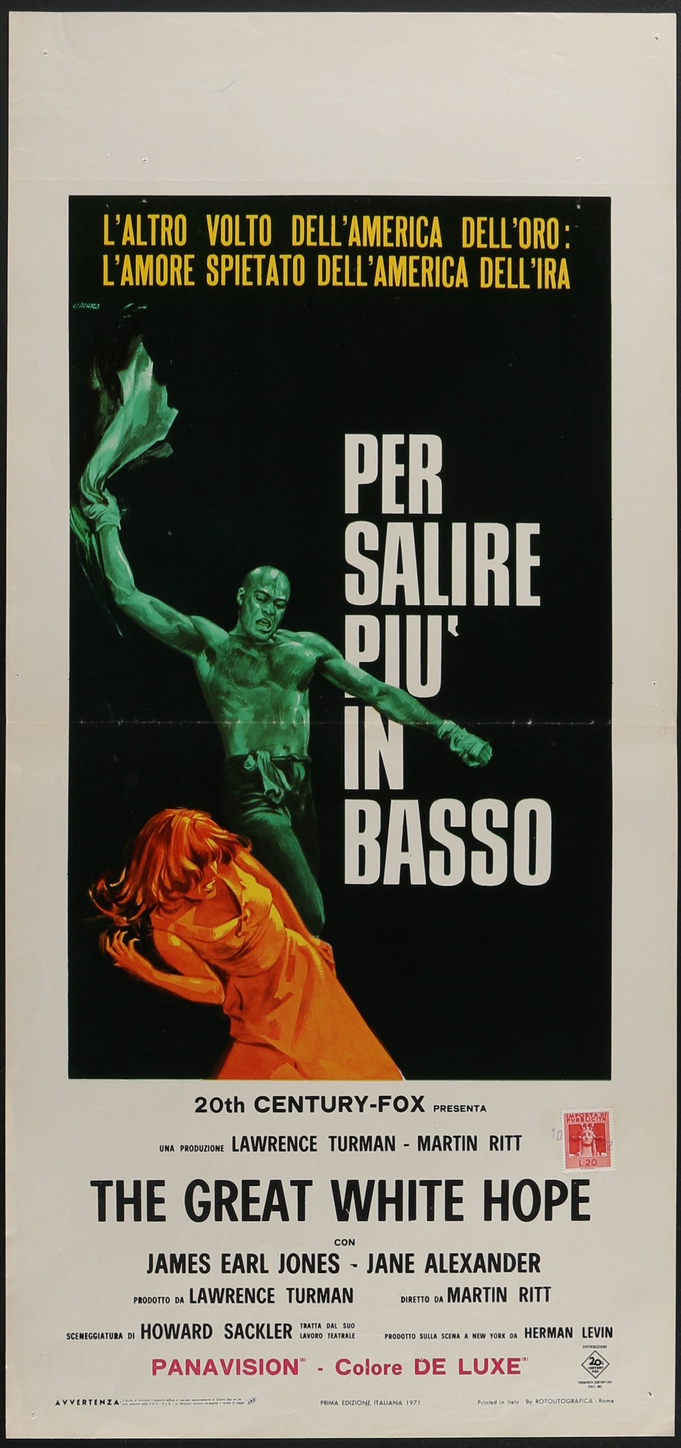 The Great White Hope (1970) Original Italian Locandina Movie Poster ...