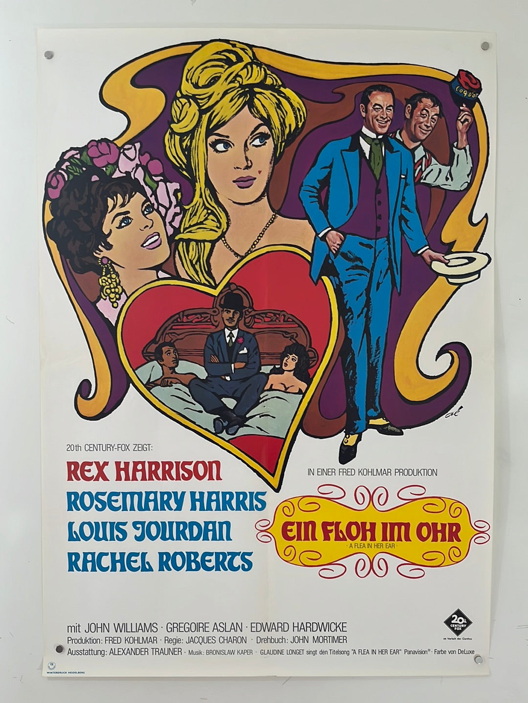 A Flea In Her Ear (1968) Ein Floh Im Ohr German Cinema Poster ...