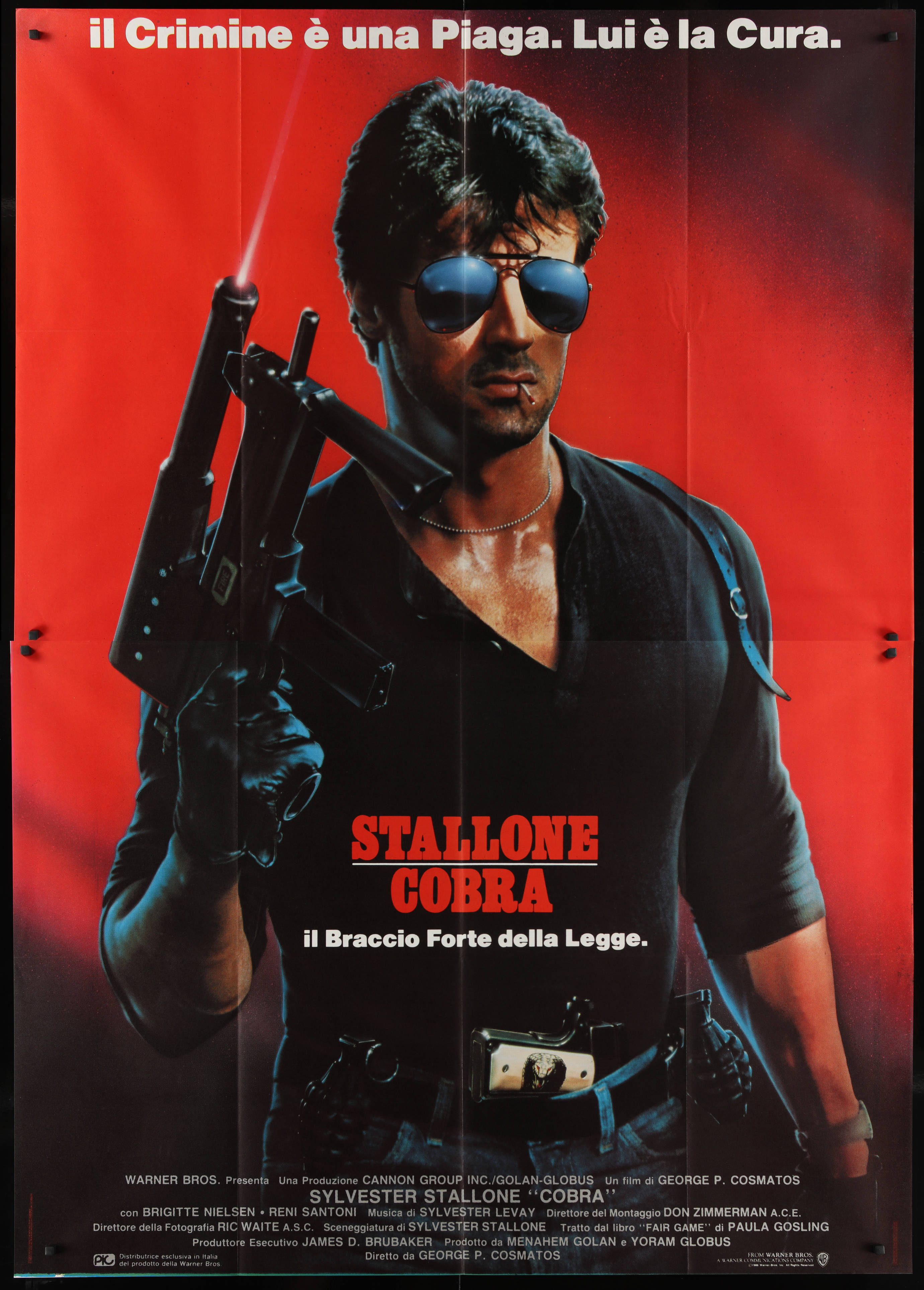 Cobra (1986) Original Italian Two Panel Movie Poster – Steelbook Life