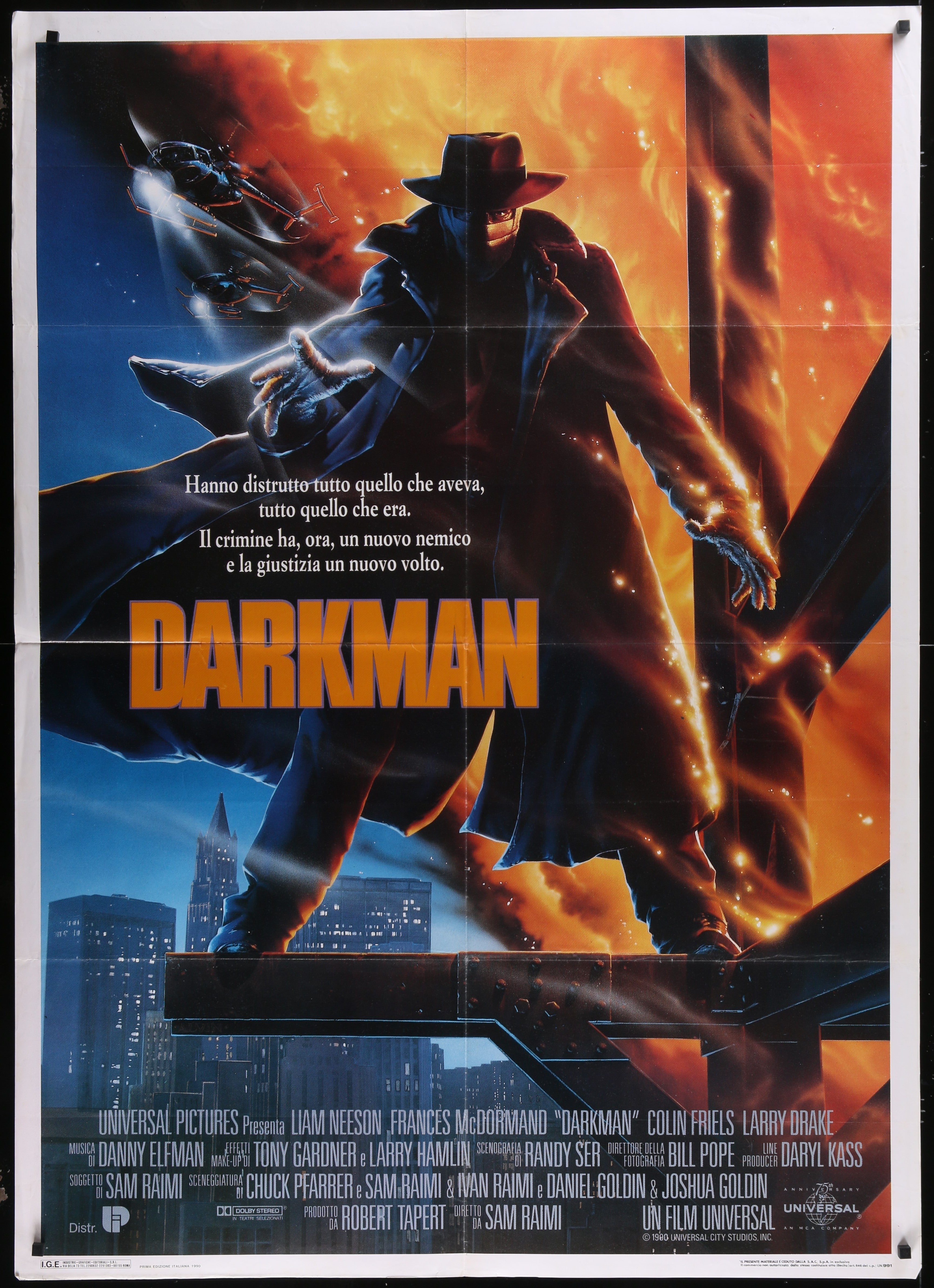 Darkman (1990) Original Italian One Panel Movie Poster – Steelbook Life