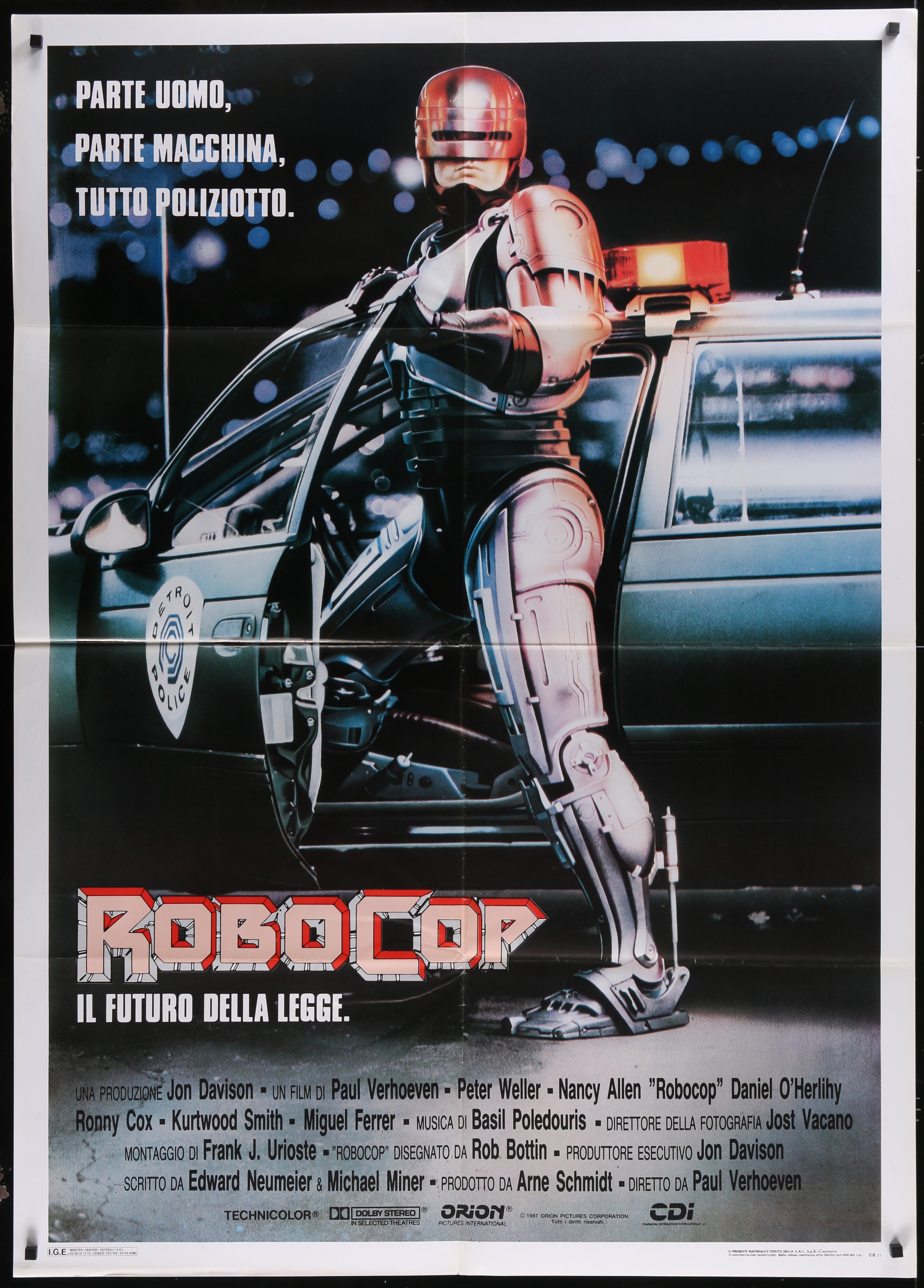 Robocop (1987) Original Italian One Panel Movie Poster – Steelbook Life