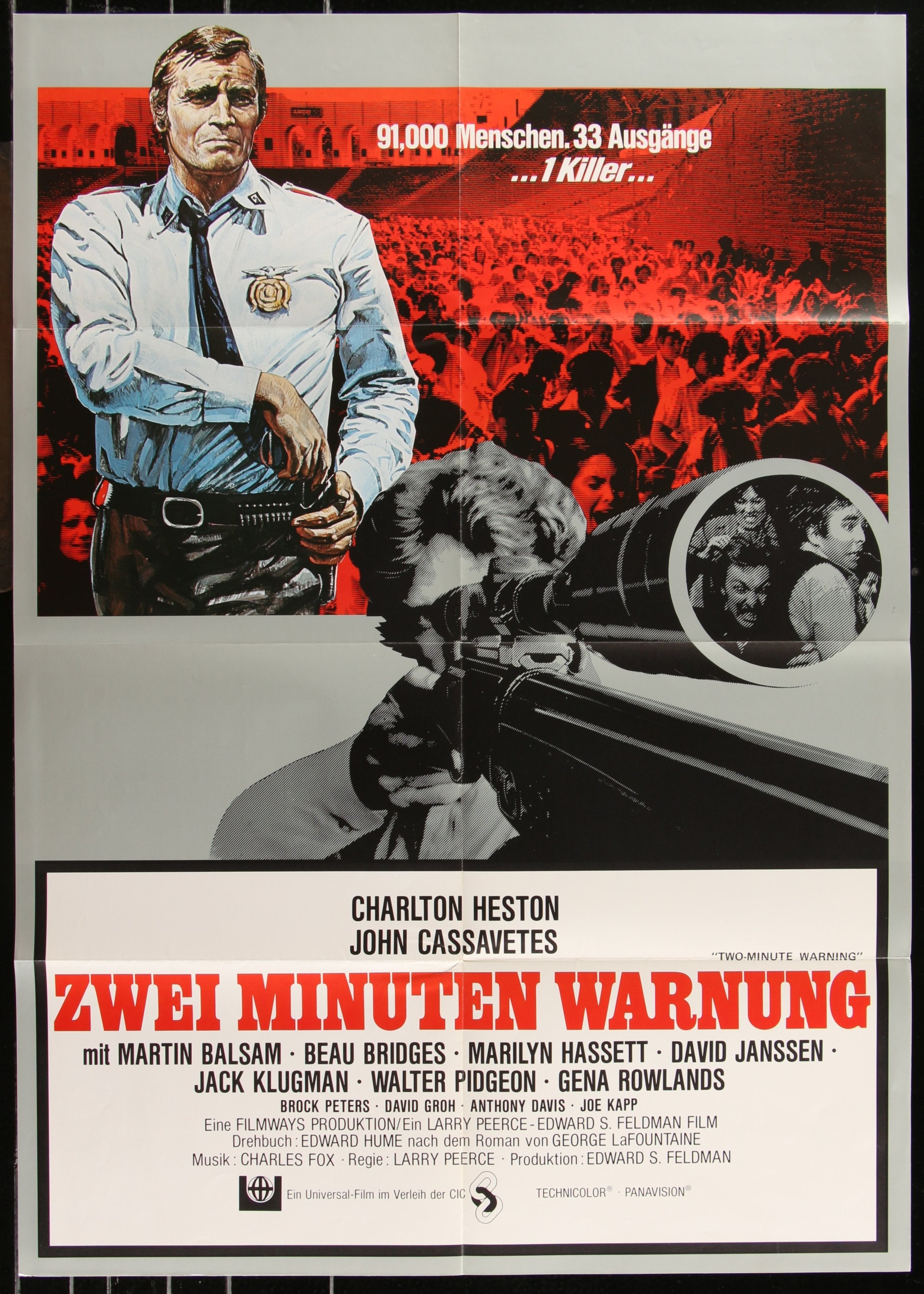 Two Minute Warning (1977) Original German A1 Movie Poster – Steelbook Life