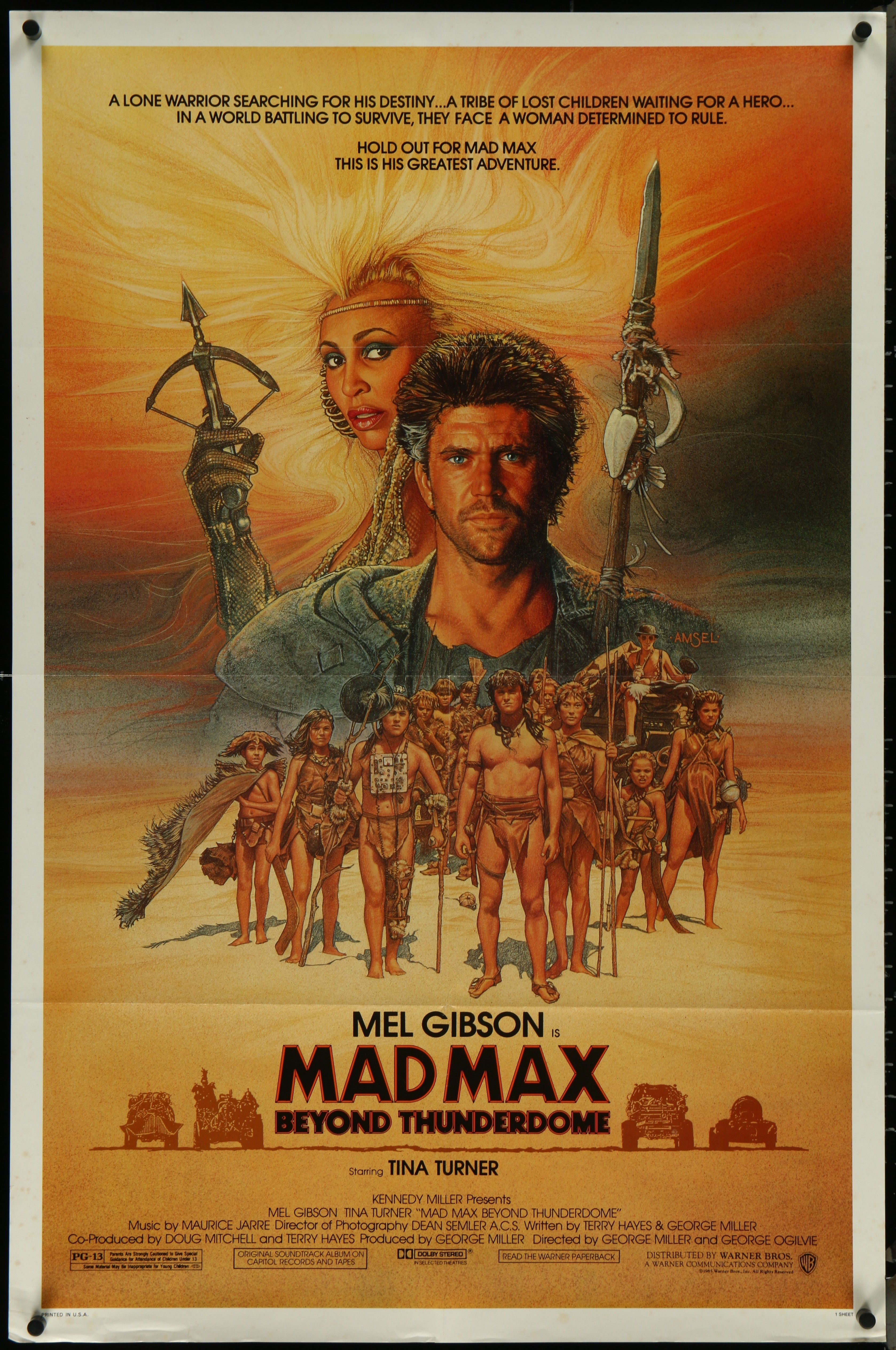 Mad Max Beyond Thunderdome (1985) Original US One Sheet Movie Poster ...