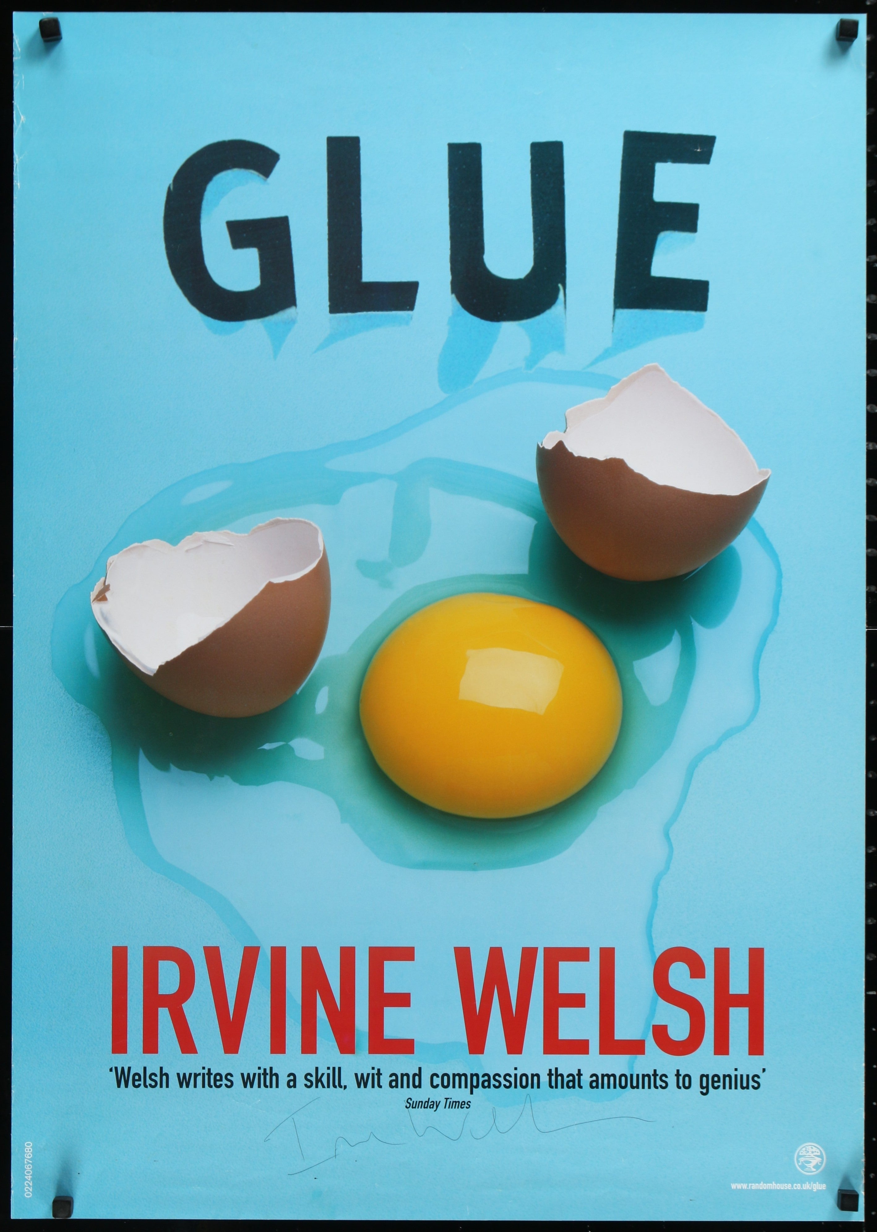 Glue - Irvine Welsh (2001) Signed English Advertising Poster ...